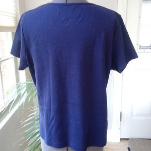 TanJay | Tops | Tanjay Embroidered Feather Top Wmetal Ring Accent ...